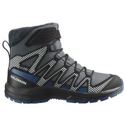 Outdoorschuh Salomon "XA PRO V8 WINTER WP J", Kinder, Gr. 32, schwarz (turbulence, schwarz, dunkelblau), Synthetik, Textil, Schuhe Outdoorschuh, wasserdicht