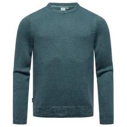 Strickpullover Ragwear "Larrs", Herren, Gr. L (52), blau (dunkelblau), Material: 60% Baumwolle, 40% Acryl, gerade h&uuml;ftlang, Rundhals, &Auml;rmel ohne &Auml;rmelschlitz Rippb&uuml;ndchen krempelbar, Pullover Strickpullover, stylischer Herren Sweatpullover mit Rippb&uuml;ndchen