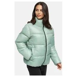 Winterjacke Marikoo "Hazalee", Damen, Gr. XL, smokey mint, Obermaterial: 100% Polyester; Futter: 100% Polyester; Wattierung: 100% Polyester; &Auml;rmelfutter: 100% Polyester, Jacken Winterjacke, mit leicht gl&auml;zendem Obermaterial und hohem Kragen