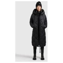 Steppmantel Khujo "CILIA", Damen, Gr. XS, schwarz, 100% Nylon, unifarben, eingesetzt elastischer Bund mit Windstopper, M&auml;ntel Steppmantel