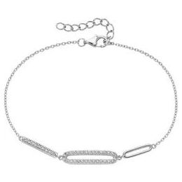 Armband Firetti "Schmuck Geschenk Silber 925 Armschmuck Armkette Zwischenteil oval", silberfarben, kristallwei&szlig;, kristallwei&szlig;, Armb&auml;nder, Damen, 21cm, Silber 925 (Sterlingsilber), Armband, mit Zirkonia (synth.)