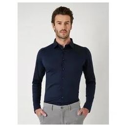 Langarmhemd DESOTO "Jerseyhemd Casual Kent", Herren, Gr. S, N-Gr, blau (navy piqu&eacute;), Jersey, Obermaterial: 100% Baumwolle, unifarben, slim fit normal, Rundhals, Raglan&auml;rmel,&Auml;rmel mit &Auml;rmelschlitz 1-Knopf-Manschette mit Schlitz, Hemden