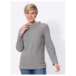 Fleeceshirt Classic Basics "Fleece-Shirt", Damen, Gr. 38, grau (steingrau), 100% Polyester, unifarben, Shirts