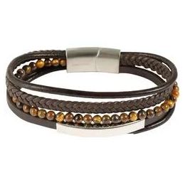 Adelia&acute;s Edelstahlarmband ADELIA ́S "Herren Armband aus Edelstahl mit Tigerauge" Gr. 21, braun, Armb&auml;nder, Herren, 21, Edelstahl, Edelstahlarmband