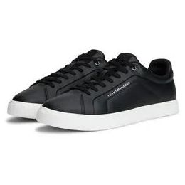 Sneaker Tommy Hilfiger "ICON COURT LIGHT PREMIUM", Herren, Gr. 41, schwarz, Leder, Lederimitat, Schuhe Sneaker, Schn&uuml;rschuh, Freizeitschuh, Halbschuh mit Ziern&auml;hten