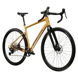 Gravelbike KROSS "Gravelbike Esker 5.0 GRX 1X12 Grau 12 G&auml;nge" Gr. 53, goldfarben, grau, Fahrr&auml;der, 53cm, 28 Zoll (71,12cm) hinten: 28 Zoll (71,12cm)