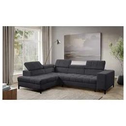 Ecksofa exxpo - SOFA FASHION "Bocco, hochwertige Verarbeitung, toller Sitzkomfort, bequem, L-Form", anthrazit, B:276cm H:75cm T:203cm, 90% PES, 10% NY, Sofas, Ecksofa, wahlweise mit Bettfunktion u. Bettkasten, inkl. Kopfteilverstellung