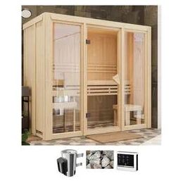 Sauna Karibu "Alani 2", natur, Saunaofen, externe Steuerung, 3,6 kW, Saunen, Ofen 3,6 kW externe Strg.easy