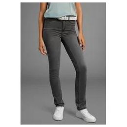 Slim-fit-Jeans Arizona "Ultra Stretch", Damen, Gr. 46, N-Gr, grau used, Obermaterial: 63% Baumwolle, 32% Polyester, 5% Elasthan, Basic, Jeans Slim-fit-Jeans