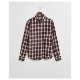 Karohemd Gant "REG WINDBLOWN FLANNEL CHECK SHIRT", Herren, Gr. L, N-Gr, modern rust, Web, Obermaterial: 100% Baumwolle, gemustert, kariert, mehrfarbig, regular fit normal, Rundhals, eingesetzt Manschette, Hemden Karohemd, Mit Rundhalsausschnitt