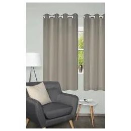 Vorhang HOME BASICS "BENOGA 2er SET", stein, B:135cm H:175cm, Polyester, Gardinen, SET, &Ouml;senschal, Uni, Dekostruktur