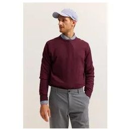 Rundhalspullover Bugatti "Regular Fit", Herren, Gr. L, 790, brombeere, Strick, 100% Baumwolle, unifarben, regular fit, Rundhals, Rippb&uuml;ndchen, Pullover Rundhalspullover, Basic Essential aus reiner Baumwolle