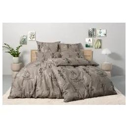Bettw&auml;sche Bierbaum "Hellena", taupe, B/L: 135cm x 200cm, 1 Stk., 1 Stk., Renforc&eacute;, B/L: 40cm x 80cm, 2 Stk., Renforc&eacute;, Obermaterial: 100% Baumwolle, Bettw&auml;sche, Bettw&auml;sche, in Gr. 135x200 oder 155x220 cm, 100% Baumwolle, Gr&auml;ser