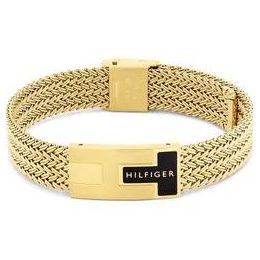 Edelstahlarmband Tommy Hilfiger "NAUTICAL MESH", gelbgoldfarben, blau, Armb&auml;nder, Herren, 19cm, Edelstahl, Edelstahlarmband