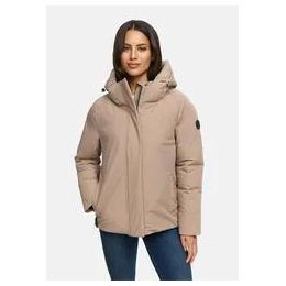 Winterjacke Marikoo "Yeminaa", Damen, Gr. M, beige (taupe grau), Obermaterial: 100% Polyester; Futter: 100% Polyester; Wattierung: 100% Polyester; &Auml;rmelfutter: 100% Polyester, Jacken Winterjacke, warm f&uuml;r den Winter - hinten l&auml;nger geschnitten