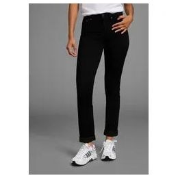 Slim-fit-Jeans Arizona "Ultra Stretch", Damen, Gr. 36, N-Gr, schwarz (schwarz schwarz), Obermaterial: 63% Baumwolle, 32% Polyester, 5% Elasthan, unifarben, Basic, Jeans Slim-fit-Jeans