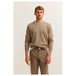 Rundhalspullover Bugatti "Regular Fit", Herren, Gr. 3XL, 50, beige, Strick, 100% Baumwolle, unifarben, regular fit, Rundhals, Rippb&uuml;ndchen, Pullover Rundhalspullover, Basic Essential aus reiner Baumwolle