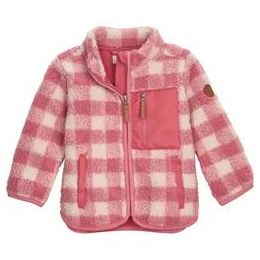 Fleecejacke "FIOW 50 MNS FLC JCKT", Kinder, Gr. 98/104, rot, Oberseite: 100% Polyester;R&uuml;ckseite: 100% Polyester, FIRST INSTINCT BY Killtec, Jacken Fleecejacke, Sherpa Fleecejacke mit Karomuster, Kinnschutz und Namensetikett