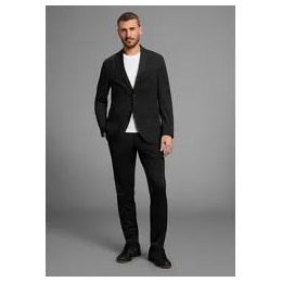 Anzug Bruno Banani "Packable Suit, Anzug", Herren, Gr. 48, U + N + S Gr, schwarz, Web, Obermaterial: 77% Polyester, 23% Elasthan. Futter Oberteil: 100% Polyester, unifarben, slim fit, Anz&uuml;ge, perfekt f&uuml;r Reisen immer Top gestylt ohne Knitterfalten
