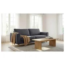 3-Sitzer OTTO HOME "Finnian", dunkelgrau, B:212cm H:88cm T:90cm, 100% polyester, Sofas, 212 cm, Chenille, elegante Massivholzf&uuml;&szlig;e