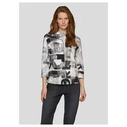 Print-Shirt Rabe "T-Shirt", Damen, Gr. 42, schwarz, 76%Baumwolle, 16%Polyester, 8%Elastan, gerade, Shirts