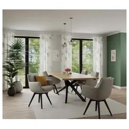 Gardine HOMING "Tallis" Gr. 1, gr&uuml;n (salbei), B:140cm H:245cm, Obermaterial: 100% Polyester, Gardinen, Gardine, Fertigschal