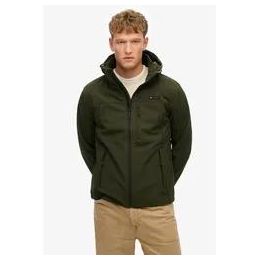 Outdoorjacke Superdry "HOODED SOFT SHELL TREKKER JKT", Herren, Gr. XXL, gr&uuml;n (surplus goods olive gr&uuml;n), Softshell, Obermaterial: 90% Polyester, 10% Elasthan, unifarben, relaxed fit h&uuml;ftlang, mit Riegel,verstellbar, Jacken Outdoorjacke