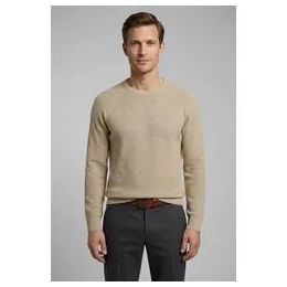 Rundhalspullover OLYMP "Waffle Structure", Herren, Gr. XXL, hellbeige, Strick, Obermaterial: 89% Baumwolle, 11% Polyamid, regular fit, Rundhals, Rippb&uuml;ndchen, Pullover Rundhalspullover, Rundhals, casual, unifarben, regular fit