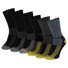 Socken Apollo "Arbeitsocken", Damen, Gr. 39-42, blau grau gelb, Polyamid, Polyester, Viskose, Wolle, unifarben mit Farbeins&auml;tzen, Socken Socken, Funktionelle Arbeits-Thermosocken