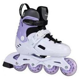 Inlineskates Powerslide "Khaan Junior NXT White adj." Gr. 39, flieder, Inlineskates_Rollschuhe, Kinder, 39/42 (bis 80 kg), Kunststoff