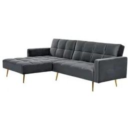 Ecksofa Jahnke "CHILLAX POSH CORNER", platingrau, B:244cm H:85cm T:150cm, Sofas, Ecksofa, mit Schlaffunktion, wechselseitig montierbar, 244 x 150 cm