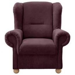 Ohrensessel Home Affaire "Torello", bordeaux, B:92cm H:102cm T:89cm, 100% Polyester, Sessel, Ohrensessel