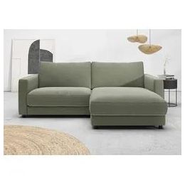 Ecksofa Home Affaire "Ecksofa Jiro, L-Form, gro&szlig;e Sitztiefe, Breite 226 cm", gr&uuml;n, B:226cm H:85cm T:190cm, 85% Polyester, 15% Viskose, Sofas, Ecksofa, lose Sitz- & R&uuml;ckenkissen, weicher Polsteraufbau, komfortabel & modern