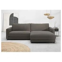 Ecksofa Home Affaire "Ecksofa Jiro, L-Form, gro&szlig;e Sitztiefe, Breite 265 cm", mocca, B:265cm H:85cm T:190cm, 85% Polyester, 15% Viskose, Sofas, Ecksofa, lose Sitz- & R&uuml;ckenkissen, weicher Polsteraufbau, komfortabel & modern