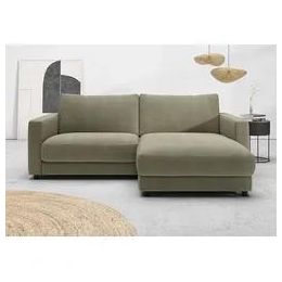Ecksofa Home Affaire "Ecksofa Jiro, L-Form, gro&szlig;e Sitztiefe, Breite 226 cm", oliv, B:226cm H:85cm T:190cm, 100% Polyester, Sofas, Ecksofa, lose Sitz- & R&uuml;ckenkissen, weicher Polsteraufbau, komfortabel & modern