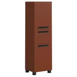 Midischrank Welltime "SALVADA, Midischrank 40 cm, ged&auml;mpfte Scharniere, Softclose", rot, B:40cm H:130cm T:35cm, MDF, Schr&auml;nke, Midischrank, Rot, Front und Korpus aus hochwertigen MDF, Anti-Finger-Print
