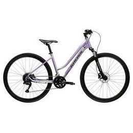 Crossrad KROSS "Crossrad Damen 28" Evado 5.0 lila 18 G&auml;nge" Gr. 43, lila, schwarz, Fahrr&auml;der, Damen, 43cm, 28 Zoll (71,12cm) hinten: 28 Zoll (71,12cm)
