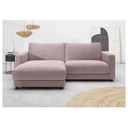 Ecksofa Home Affaire "Ecksofa Jiro, L-Form, gro&szlig;e Sitztiefe, Breite 226 cm", rosewood, B:226cm H:85cm T:190cm, 100% Polyester, Sofas, Ecksofa, lose Sitz- & R&uuml;ckenkissen, weicher Polsteraufbau, komfortabel & modern