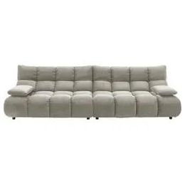 4-Sitzer Home Affaire "Cozy Bubble, mit klappbaren Armlehnen, Breite 290cm", silber, B:290cm H:85cm T:108cm, Sofas, mit eleganter Steppung, Rundumbezug & weicher Polsterung