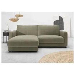 Ecksofa Home Affaire "Ecksofa Jiro, L-Form, gro&szlig;e Sitztiefe, Breite 226 cm", oliv, B:226cm H:85cm T:190cm, 100% Polyester, Sofas, Ecksofa, lose Sitz- & R&uuml;ckenkissen, weicher Polsteraufbau, komfortabel & modern