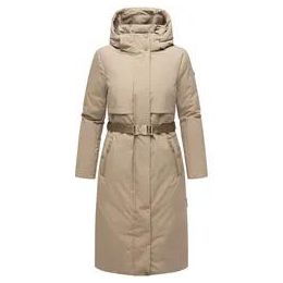 Wintermantel Navahoo "Waldbummler 14", Damen, Gr. XL (42), taupe, Obermaterial: 100% Polyester. Innenfutter: 100% Polyester. Wattierung: 100% Polyester. &Auml;rmelfutter: 100% Polyester, tailliert knielang, hoch geschlossener Ausschnitt, &Auml;rmel ohne &Auml;rmelschlitz Rippstrickb&uuml;ndchen, M&auml;ntel Wintermantel, Wasserabweisender Winterparka mit Kapuze und Tailleng&uuml;rtel