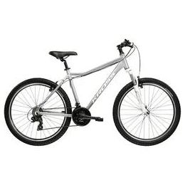 Mountainbike KROSS "KROSS Mountainbike Hardtail 26" LEA 1.0 silberfarben 21 G&auml;nge" Gr. 43, silberfarben, schwarz, Fahrr&auml;der, Damen, 43cm, 26 Zoll (66,04cm) hinten: 26 Zoll (66,04cm)