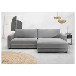 Ecksofa Home Affaire "Ecksofa Jiro, L-Form, gro&szlig;e Sitztiefe, Breite 265 cm", platin, B:265cm H:85cm T:190cm, 100% Polyester, Sofas, Ecksofa, lose Sitz- & R&uuml;ckenkissen, weicher Polsteraufbau, komfortabel & modern
