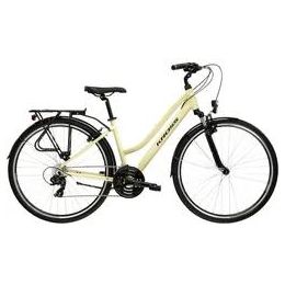 Trekkingrad KROSS "Damen-Trekkingrad 28" Trans 1.0 Natur 21 G&auml;nge" Gr. 48, beige, schwarz, Fahrr&auml;der, 48cm, 28 Zoll (71,12cm) hinten: 28 Zoll (71,12cm)