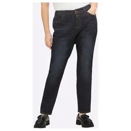 Bequeme Jeans sheego, Damen, Gr. 40, Normalgr&ouml;&szlig;en, dunkelblau, 99% Baumwolle, 1% Elasthan, unifarben, lang, Jeans