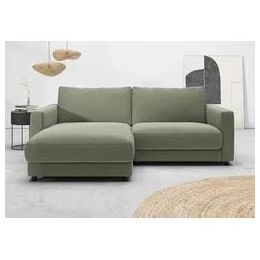 Ecksofa Home Affaire "Ecksofa Jiro, L-Form, gro&szlig;e Sitztiefe, Breite 226 cm", gr&uuml;n, B:226cm H:85cm T:190cm, 85% Polyester, 15% Viskose, Sofas, Ecksofa, lose Sitz- & R&uuml;ckenkissen, weicher Polsteraufbau, komfortabel & modern
