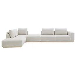 Wohnlandschaft Musterring, nature, B:395cm H:78cm T:202cm, 100% Polyester, Sofas, Wohnlandschaft, Anreihsofa mit Armlehne rechts, Eckteil links mit Kissen & Hocker