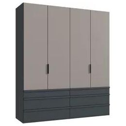 Faltt&uuml;renschrank wimex "Oxford by fresh to go, in der Breite 200cm, in 2 H&ouml;hen erh&auml;ltlich", grau (grafit, saharagrau), Schr&auml;nke, Kinder, Grafit, B/H/T: 200cm x 236cm x 58cm, Schubladen: 6 Stk. T&uuml;ren: 4 Stk. ohne Spiegel, Holzwerkstoff, mit hochwertigen Faltt&uuml;ren f&uuml;r den perfekten &Uuml;berblick, B:200cm H:236cm T:58cm
