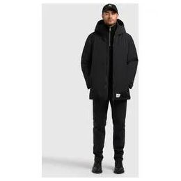 Anorak Khujo "NEDD", Herren, Gr. XL, schwarz, 85% Polyester, 15% Baumwolle, unifarben, regular fit h&uuml;ftlang, eingesetzt elastischer Bund mit Windstopper, Jacken