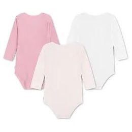 Langarmbody HUGGIES BABYWEAR "HUGB 3PK BODYSUIT", Jungen, Gr. 7 (92), N-Gr, huggies wild rose, Feinripp, Obermaterial: 100% Baumwolle, unifarben, normal lang, Rundhals, abgerundeter Saum, Bodys, 3er-Pack, in Ripp-Optik